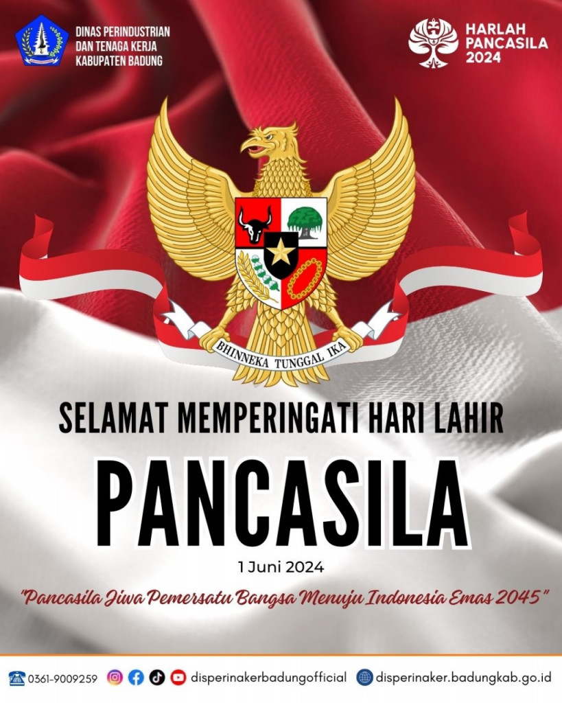 Selamat Memperingati Hari Lahir Pancasila 1 Juni 2024 | Disperinaker Badung